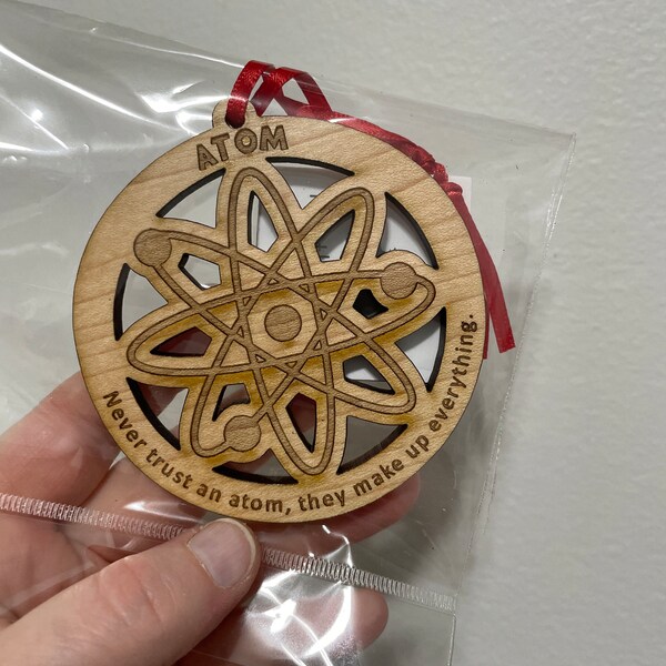 Atom Ornament - Science Humor Gift for Chemistry and Physics Students ...