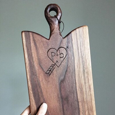 Personalized Breadboard, Custom Cutting Board, Walnut Carved Board ...