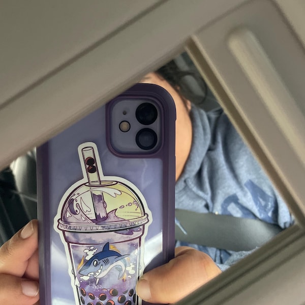 Bubble Tea Shark Wooden Keychains - Etsy