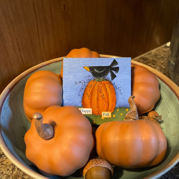 Handpainted Whimsical Witch With Pumpkin, Happy Fall Witch, Halloween ...