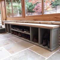 Shaker Oak Wellington/shoe Bench and Matching Coatrack - Etsy UK