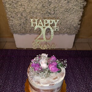20th Birthday Cake Topper Any Age Cake Topper Happy 20th Topper ...