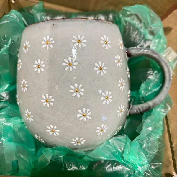 Daisy Coffee Mug | Cozy Tea Cups | Daisy Cappuccino Ceramic Mug | Cute ...