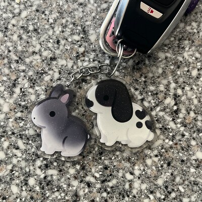 California Sea Lion Acrylic Glitter Keychain Kawaii Chibi Marine Animal ...