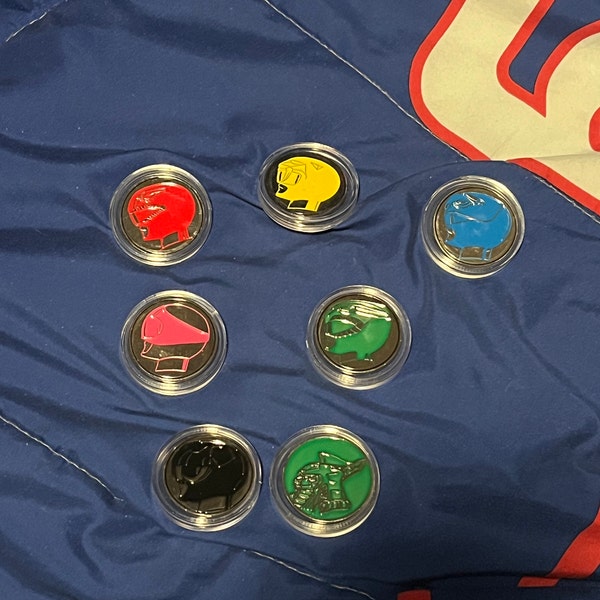 Full Set of 5 Mighty DINO Rangers Metal Power Challenge Coins - Etsy