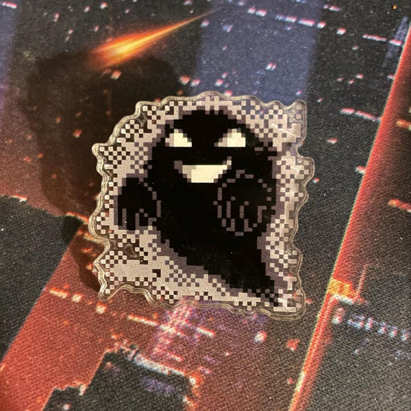 Holographic Pixel Gengar Sticker | Gen 2 Retro Pokemon Vinyl Decal ...