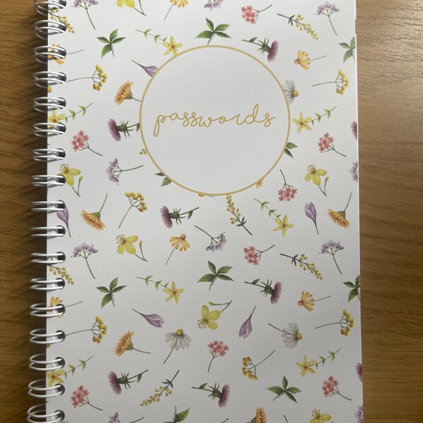 Small Password Book A6 Password Organiser Book A - Z Flowers Floral ...
