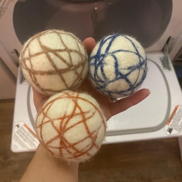 Premium XL Wool Dryer Ball - Extra Large Colorful Organic Laundry Ball ...