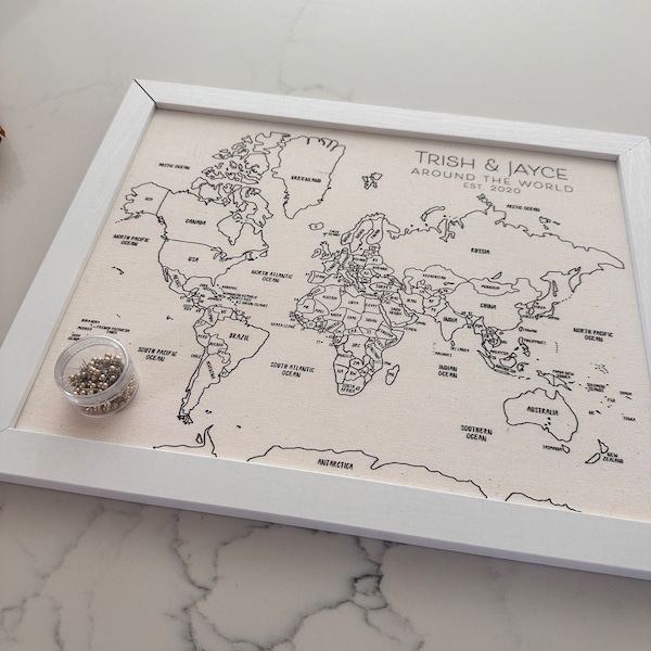 World Push Pin Personalized Map, Custom Push Pin Map for Travels ...
