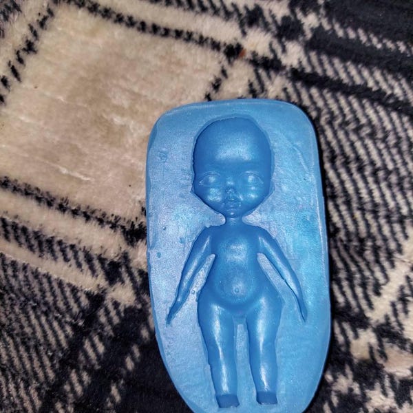 Set of Silicone Molds Doll 1 Body & 3 Faces Size 9,2х4,2 Cm/3,6х1,6 ...