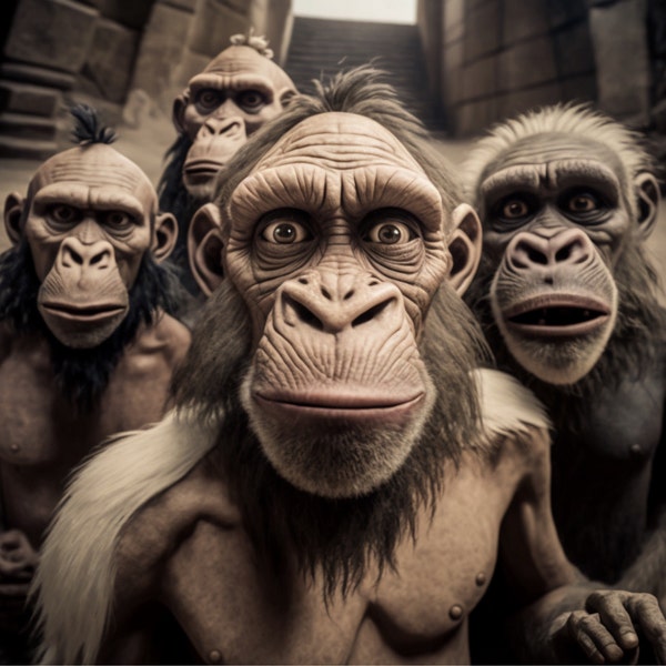 The 4 Monkeys 4k Digital Art Instant Download Printable Home Decor ...