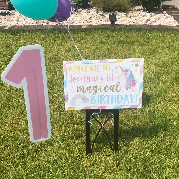 Unicorn Birthday Sign, Unicorn Yard Sign, Unicorn Sign, Rainbow Sign ...