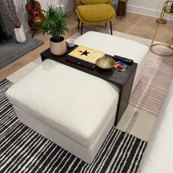 Over Ottoman Tray Table Wood Ottoman Cover for Coffee Table Ottoman ...