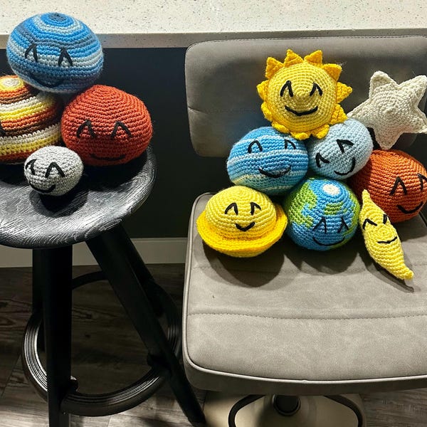 Crochet Solar System Pattern Bundle: Planets, Star, Moon, Sun (PDF) - Etsy