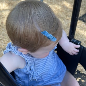Small Velvet Fully Lined Barrettes Baby Barrettes Toddler - Etsy