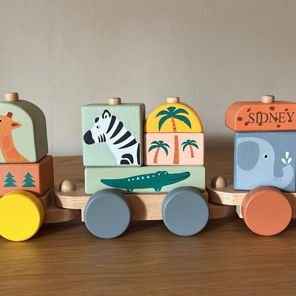 Personalised Wooden Toy Stacking Cubes Pastel Toys Beatrix Potter 1st ...