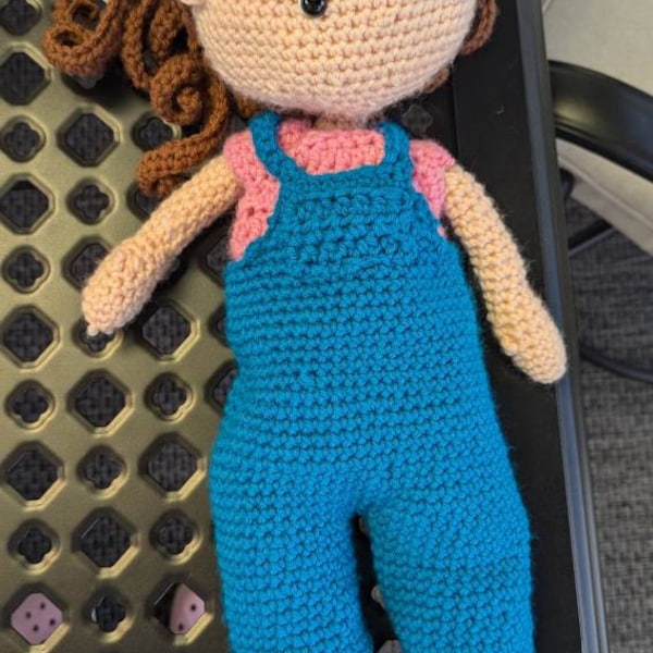 Crochet Doll With Overalls Amigurumi Patterns, First Baby Doll Crochet ...