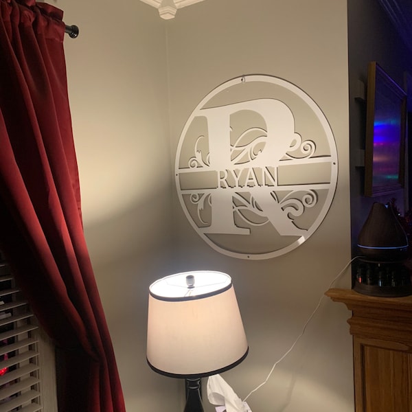 Metal Monogram Sign, Custom Metal Sign, Metal Name Sign, Initial Sign ...