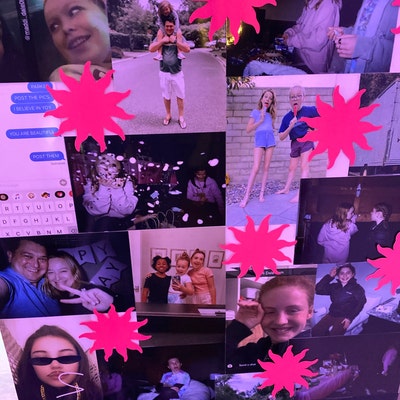 Pink Lightning Bolt Room Decor Aesthetic Wallpaper / Wall Photo Collage ...