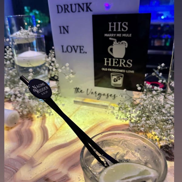 Custom Stir Stick Stickers for Cocktail Drink Stirrers | Personalized ...