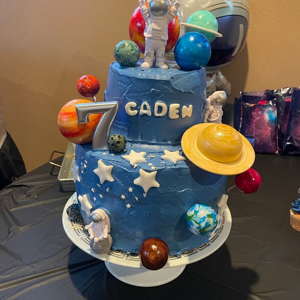 Fondant 3D Planet Cake Toppers-rice Krispy Treat Planets-planet ...