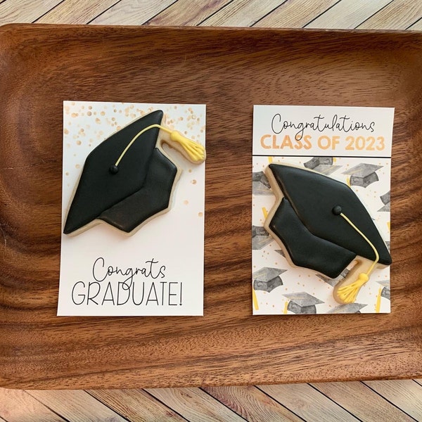 Printable Graduation Caps Mini Cookie Card, Congratulations Class of ...