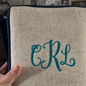 Monogrammed Linen Bible Cover Monogrammed Gifts Monogrammed Bible ...