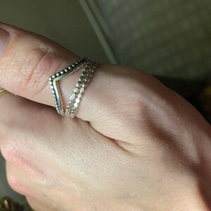 Simple Stacking Set Mixed Metals Ring Set Textured Rings - Etsy