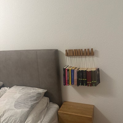Custom Made Wooden Book Rack / Bookshelf in Walnut. Pins Also Work as ...