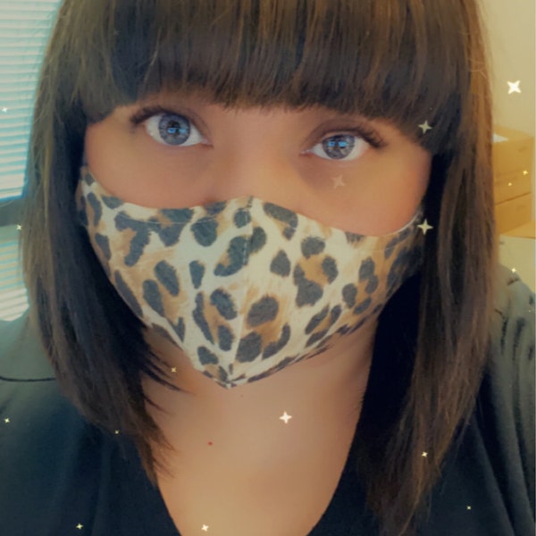 Animal Print Face Mask Reusable, Washable, Handmade Contour Fitted ...