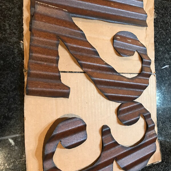 12 Inch Corrugated Tin Numbers / Rusty Tin Numbers / Corrugated Tin ...