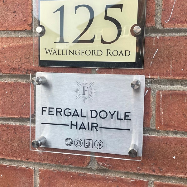 Acrylic Business Plaque Sign With Aluminium Back Panel - Etsy UK