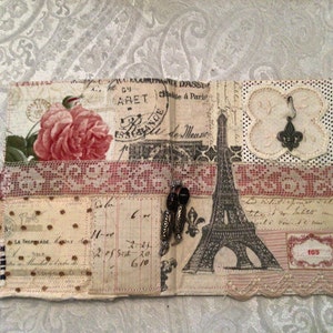 Stitched Snippet Fabric Paper Roll on a Wooden Spool French Vintage ...