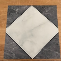 Checkerboard Sheet Vinyl Flooring Lino in Black and White Marble Tile ...