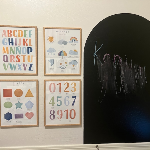 8 Bilingual Spanish Educational Posters, Spanish Learning Postes, Set ...