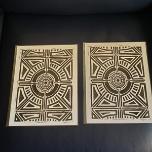 Geometric Configuration Linocut Block Print Art Print | Etsy