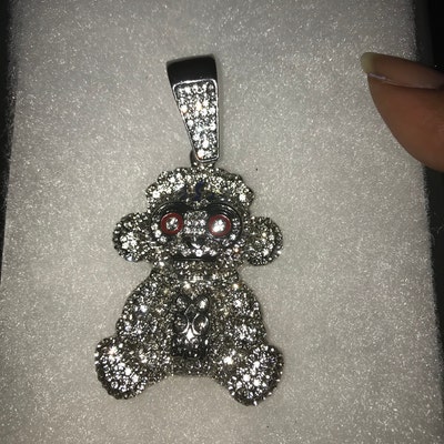 NBA Youngboy Monkey 18k Gold/white Gold CZ Diamond Hiphop Iced Pendant ...