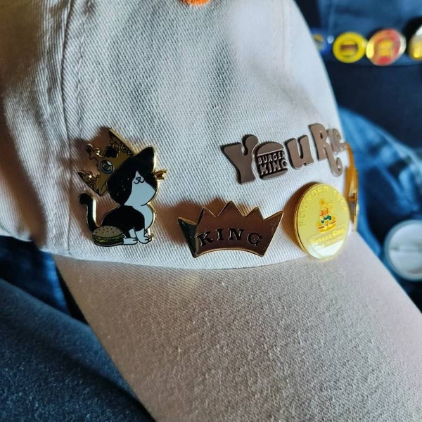 Fast Food Cat Hard Enamel Pin | Burger - Etsy