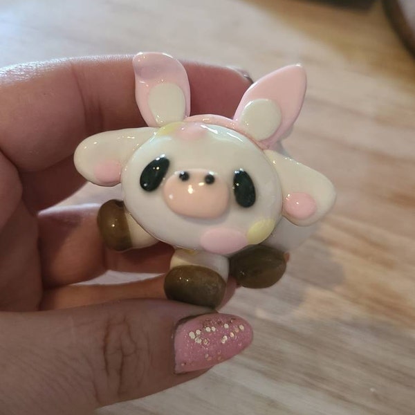 Sad Sprout Panda Polymer Clay Figurine//sculpture//desk Buddy - Etsy