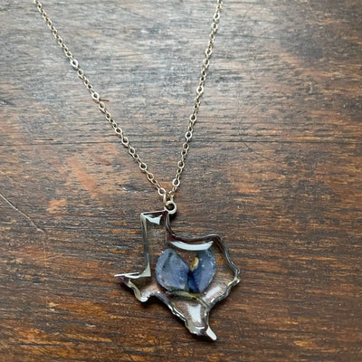 Pressed Flower Texas Wall Art, Original Texas Art, Pressed Flower Decor ...