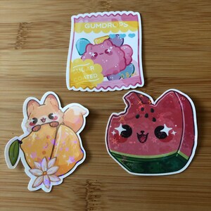 Citrus Fox Sticker, Lemon Sticker, Fox Sticker, Orange Sticker, Dessert ...