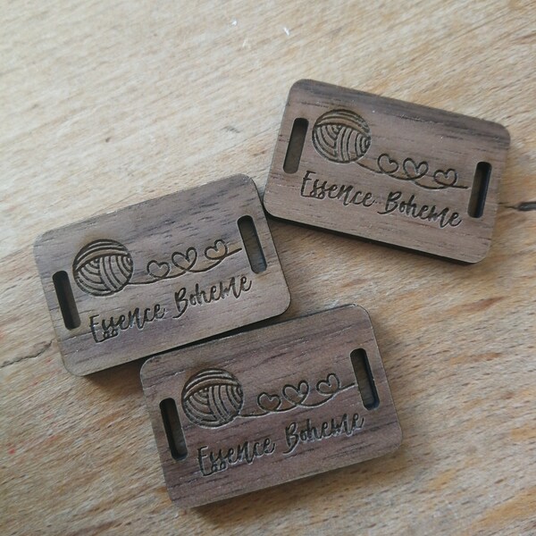 Walnut Wood RECTANGLE Tags 28mmx18mm Wooden Add: Any Text, an Image ...