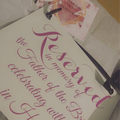 Father of the Bride Memorial Sign Reserved in Memory of Celebrating ...