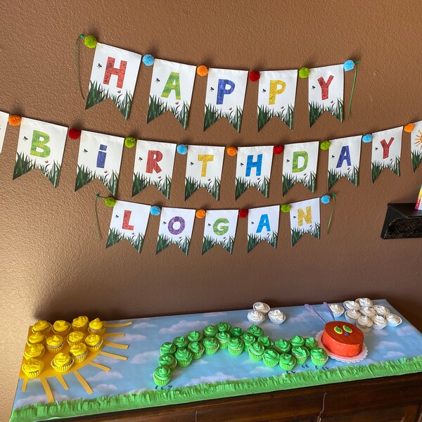 Eric Carle the Very Hungry Caterpillar Birthday Party Bunting "happy ...