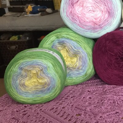 Fairytale Green Blue Purple Yellow Yarn Gradient Yarn My Melodyy ...