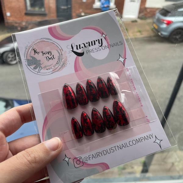 Blood Splattered French Manicure Press on Nails Gothic Press on Nails ...
