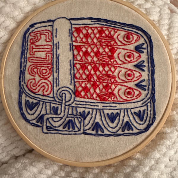 Sardines Complete Embroidery Kit - DIY, Beginner Friendly, Salty ...