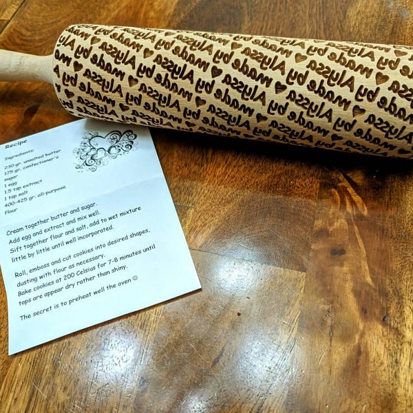Personalized Rolling Pin, Laser Engraved Rolling Pin With Name ...