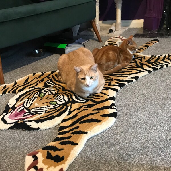 Tufted Tiger Rug Wool/ Tiger Rug 3x5 / Animal Rug for Living Room ...