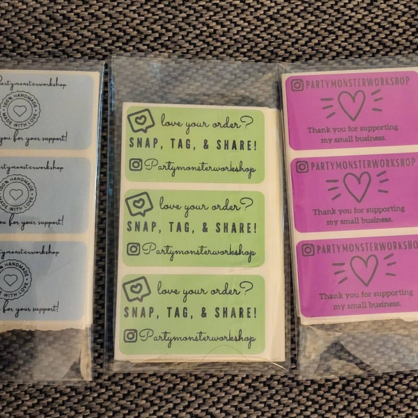 Social Media Labels, Small Business Labels, Custom Labels, Snap It Love ...